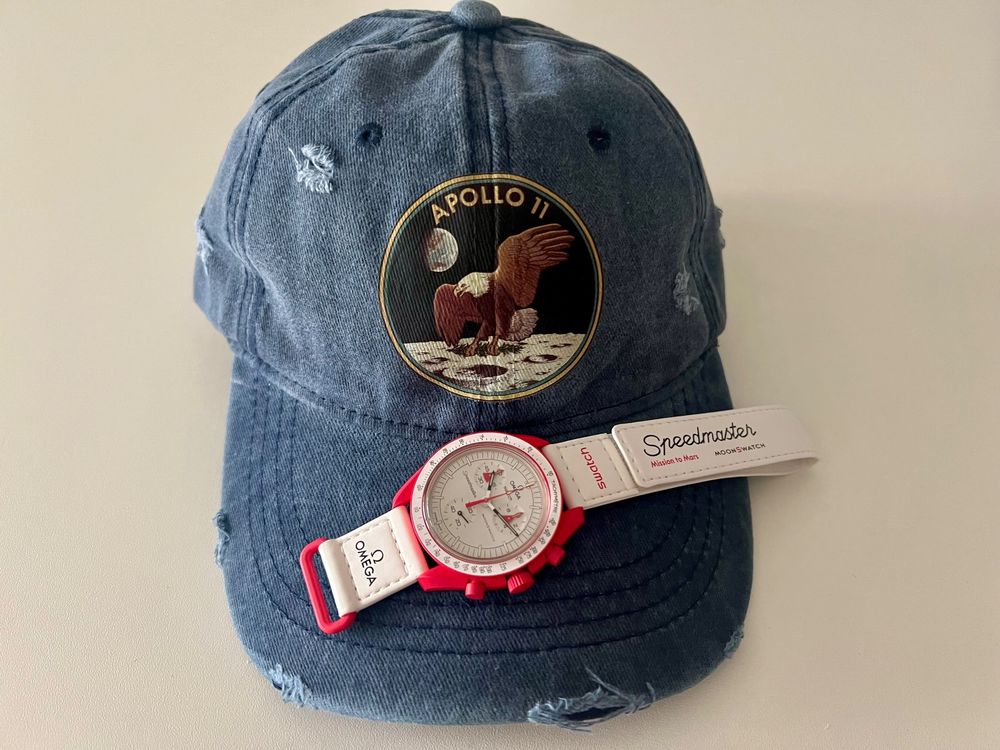 OMEGA x SWATCH Mission to Mars +Apollo 11 cap, NO box&papers (Neu ...