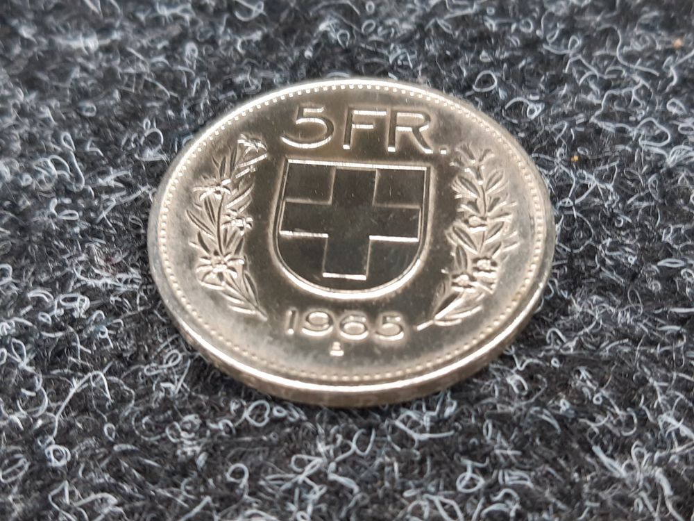 Fünfliber 1965 Silber (Gebraucht) in Oberbuchsiten für CHF 9 – mit Lieferung auf Ricardo kaufen