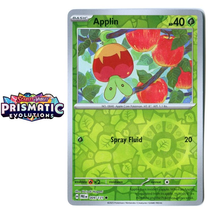 Prismatic Evolutions Applin Knapfel Reverse Holo 009/131 EN (Neu ...