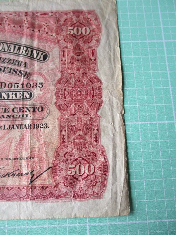 Schweizer Bank Note Fr. 500.- | Kaufen auf Ricardo