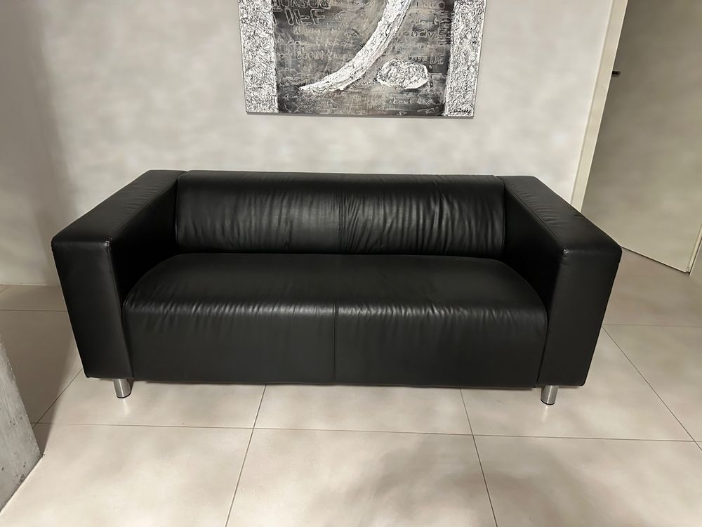Klippan Sofa Kunstleder IKEA schwarz neuwertig | Kaufen auf Ricardo