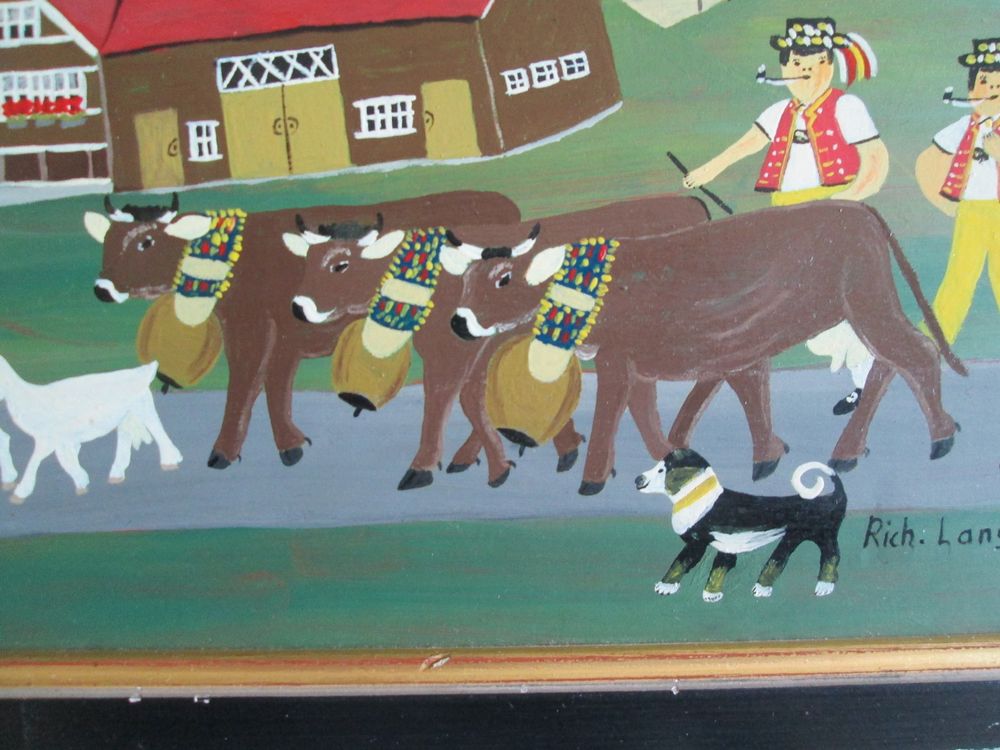 Appenzeller Bauernmalerei, von Rich. Langenegger, 34x 23 (Gebraucht) in Schlieren für CHF 26 ...