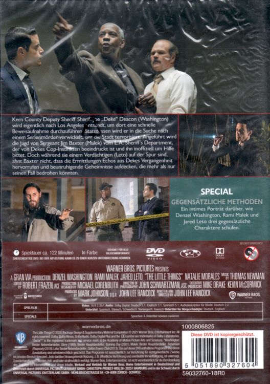 DVD: The Little Things (mit: Rami Malek, Jared Leto) (OVP) (Neu (gemäss ...
