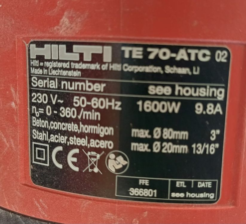 HILTI BOhrhammer TE 70-ATC (Gebraucht) in Esslingen für CHF 370 – nur ...