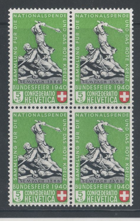 Viererblock mit PP 3.4.02 Rf. Strich und nicht kat. Rf., ** (Neu (gemäss Beschreibung)) in ...