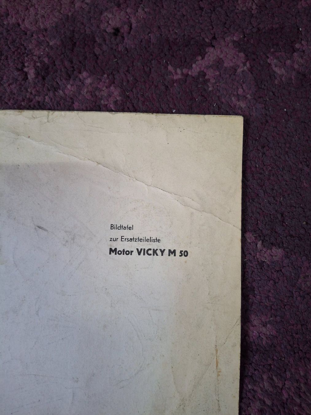 Vicky M50 Motor Bildtafel, Ersatzteilliste, Vintage! MOFA (Gebraucht ...