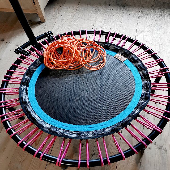 Trampolin Bellicon & Haltestange - 2 Gummisätze(Pink/Orange) (Gebraucht ...