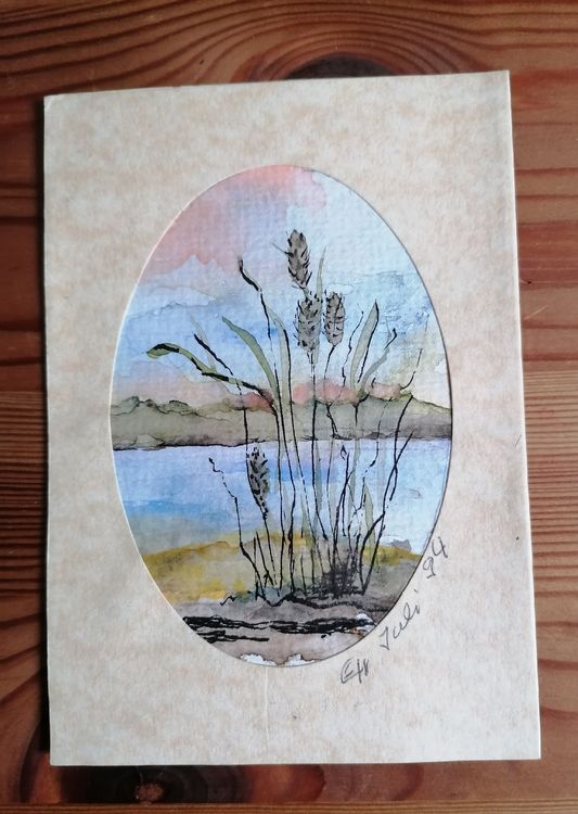 Aquarell See mit Schilf, 1994, Erika Hinnen, Unikat (Gebraucht) in Reinach BL für CHF 8 – mit ...