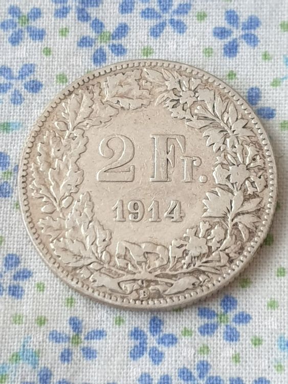 Helvetia Schweiz 2 Franken Münze 1914 Silber 835 (Gebraucht) in Mörschwil für CHF 9.9 – mit ...