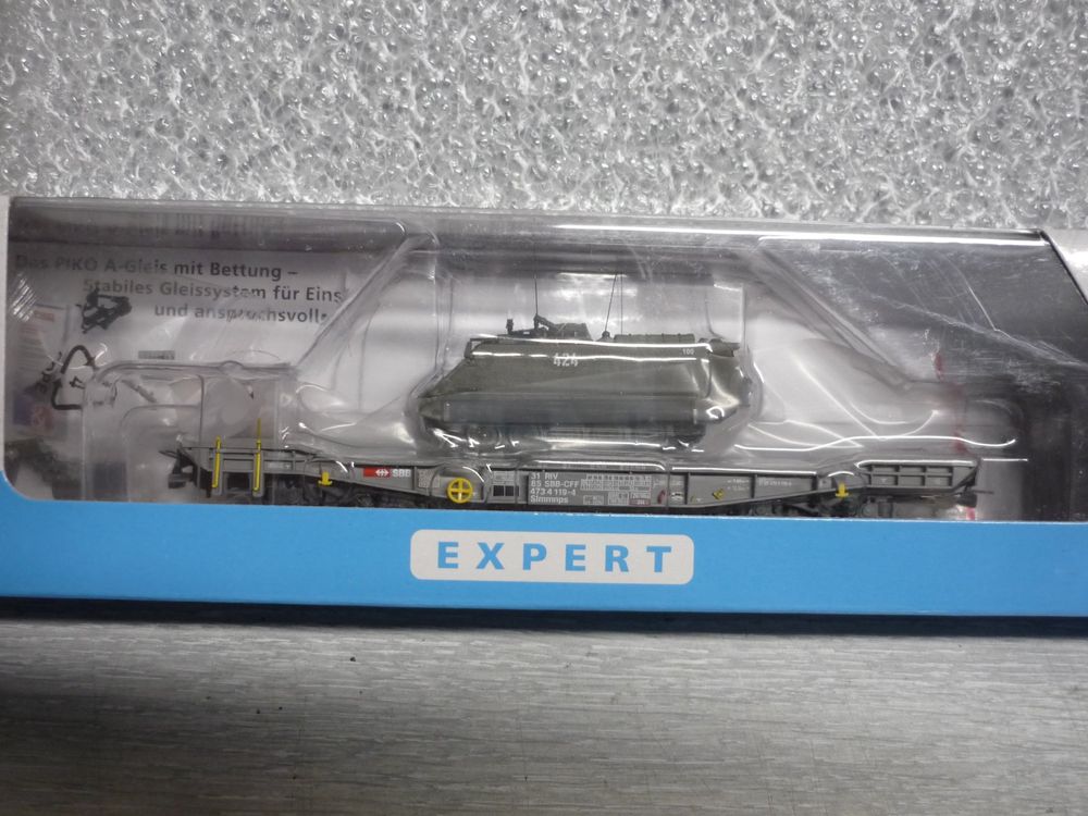 PIKO HO Wagon SBB-CFF type Slmmnps, transports de char Neuf (Neuf avec ...