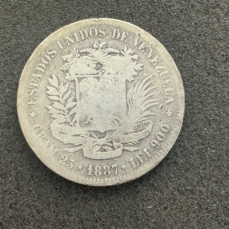 5 Bolivar Silber Venezuela 1887 | Kaufen auf Ricardo