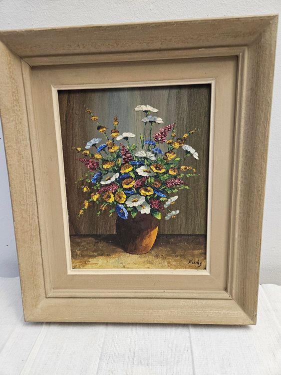 Ölgemälde Blumenstrauss signiert E. Fuchs gerahmt vintage (Gebraucht) in Bergdietikon für CHF 49 ...