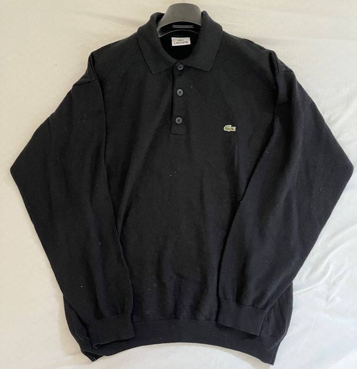 Lacoste Wool Button Pullover Large (6) Black | Kaufen auf Ricardo