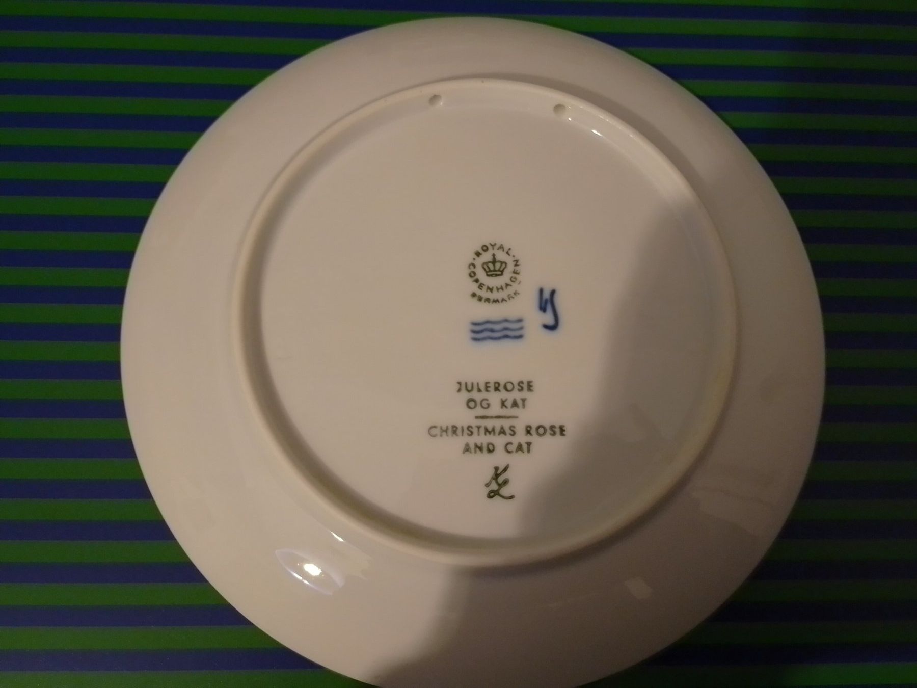 Royal Copenhagen Vintage Wandteller 1970, Julerose & Katze! (Gebraucht ...