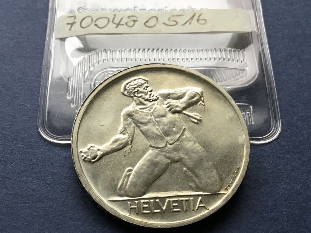 5 Franken Silbermünze St.Jakob 1944 Unzirkuliert stgl (Gebraucht) in St. Margrethen SG für CHF ...