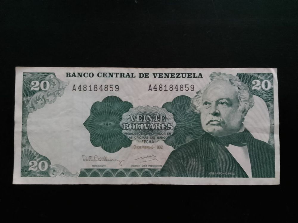 Billet Venezuela 20 Bolivares 1992 (Gebraucht) in Vésenaz für CHF 1 ...