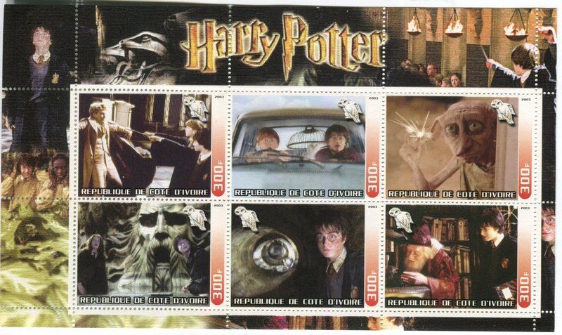 Block "Harry Potter". Elfenbeinküste (Neu und originalverpackt) in ...