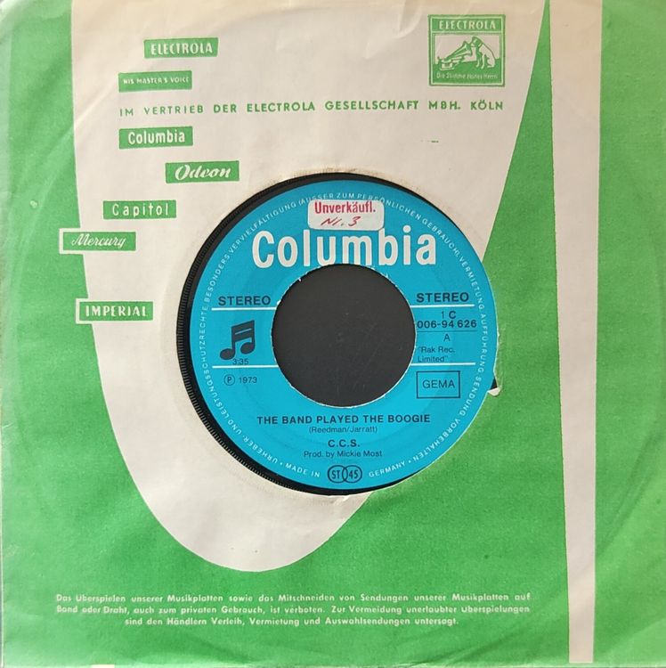 Vinyl-Single CCS - The Band Played The Boogie (Gebraucht) in Langenthal ...