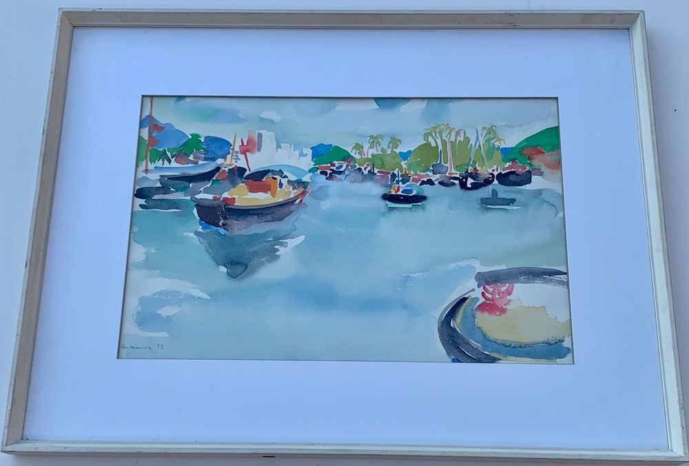 Roy Oppenheim (1940) grosses Aquarell (Gebraucht) in Root für CHF 20 – mit Lieferung auf Ricardo ...