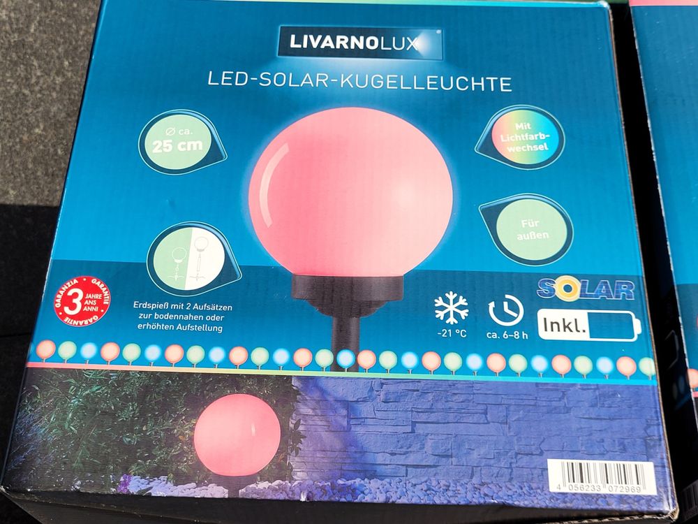LIVARNO LUX LED-SOLAR KUGELLEUCHTE, 3 Stk = 1 Preis, NEU/OVP | Kaufen auf Ricardo