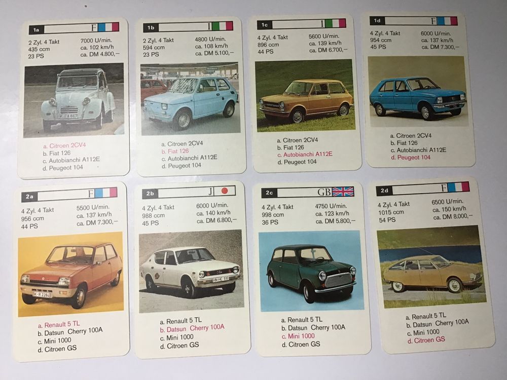 Quartett/Kartenspiel "AUTO QUARTETT" 70er Jahre Top (Gebraucht) in ...