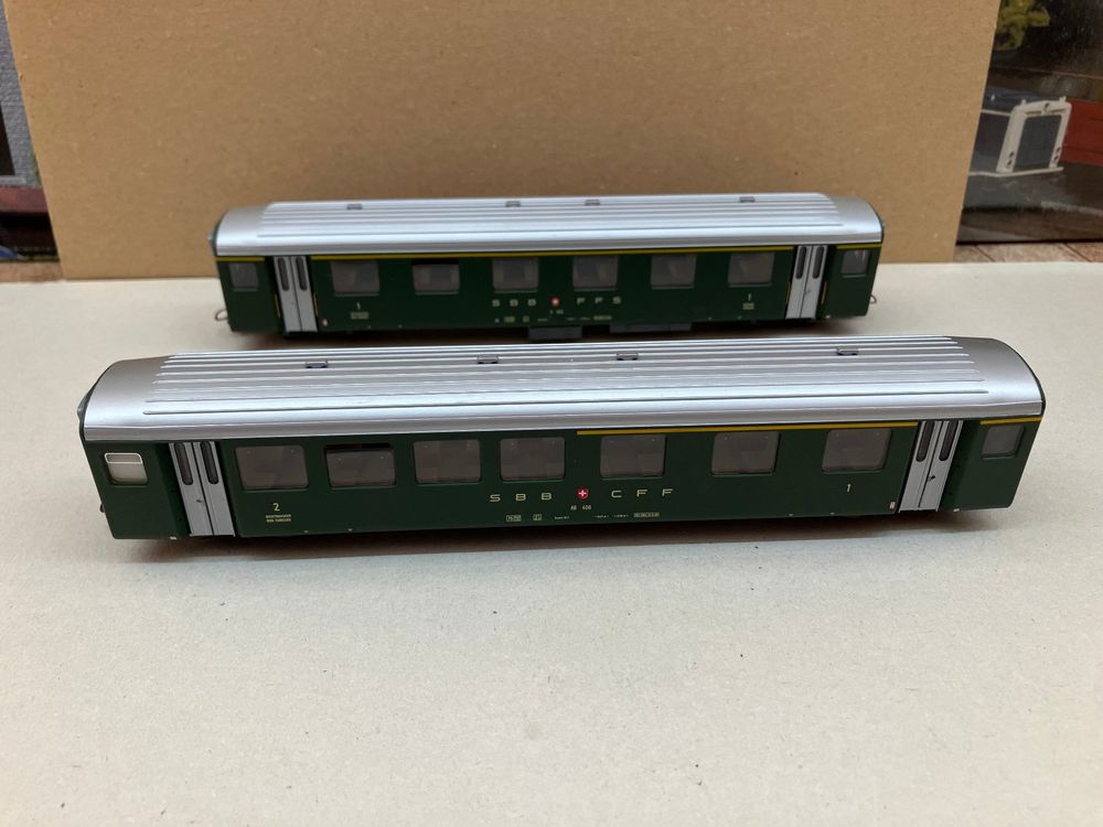 Bemo 2 SBB Personenwagen grün, A und AB, Epoche III-V, H0m | Kaufen auf Ricardo