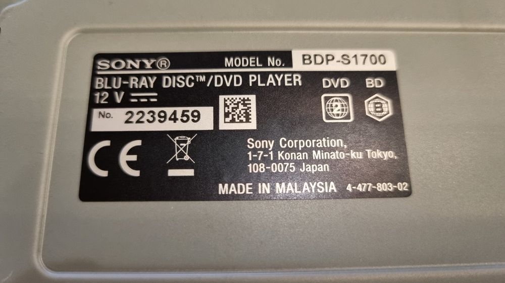Sony BDP-S1700 Smart Blu-ray-Player (USB, Ethernet, Netflix) (Gebraucht ...