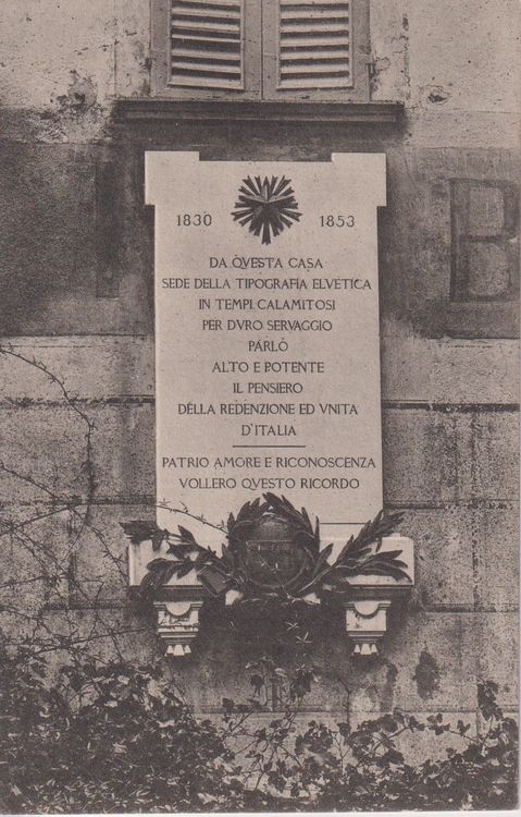 AK Capolago Targa commemorativa, Tipografia Elvetica 1911 (Usato) a ...