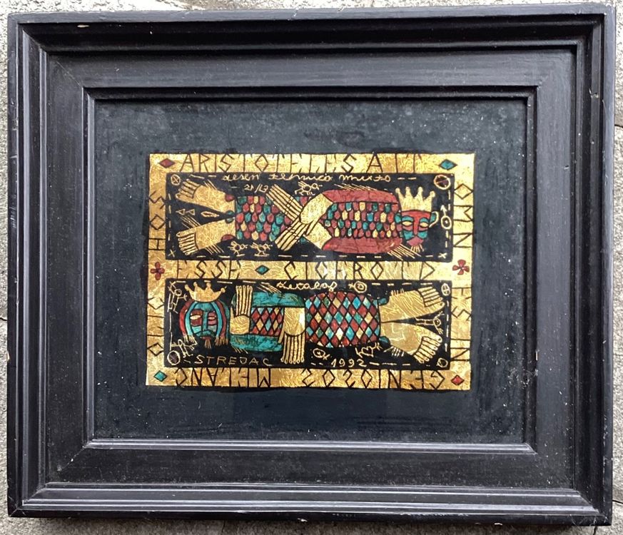 Abstrakte Gemälde von Personen Verso Unleserlich Signiert (Gebraucht) in Root für CHF 10 – mit ...