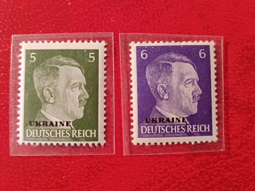 2 Antike Ukraine Deutsches Reich Briefmarken, Hitler, Top (Gebraucht ...