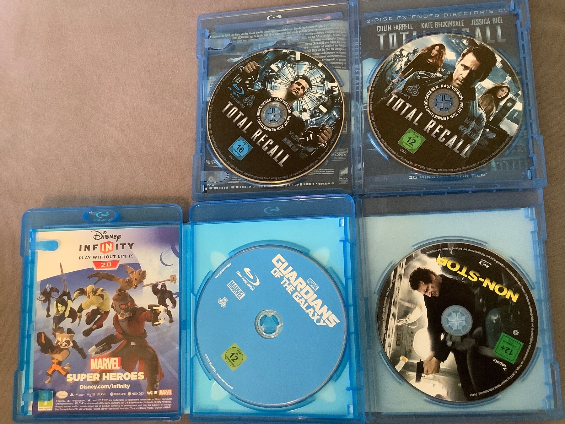 GUARDIANS OF THE GALAXY, TOTAL RECALL, NON-STOP, 3 Blue-Ray (Gebraucht ...