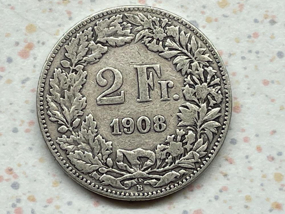 1908 2 Franken Spitzen-Jahrgang !!! sehr selten !! (Gebraucht) in Winterthur für CHF 6 – mit ...