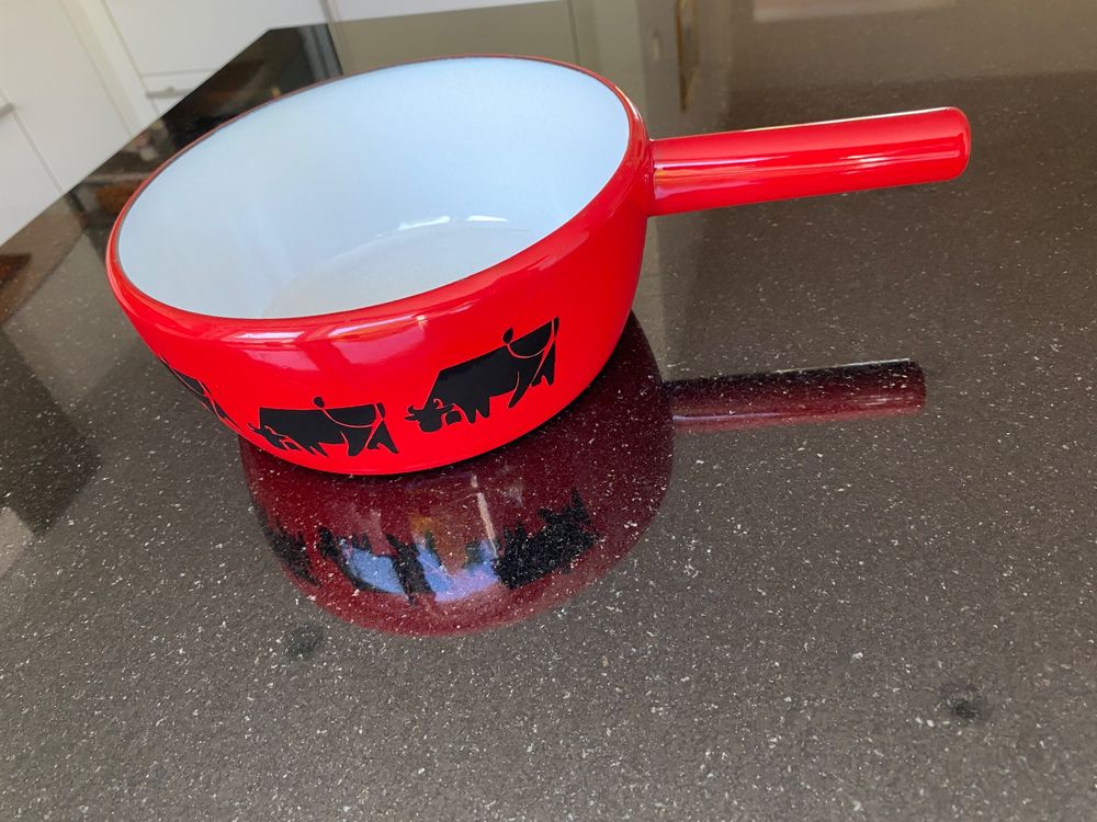 vintage V-ZUG Emaille Metall Caquelon 20 cm Swiss Made ! (Gebraucht) in ...