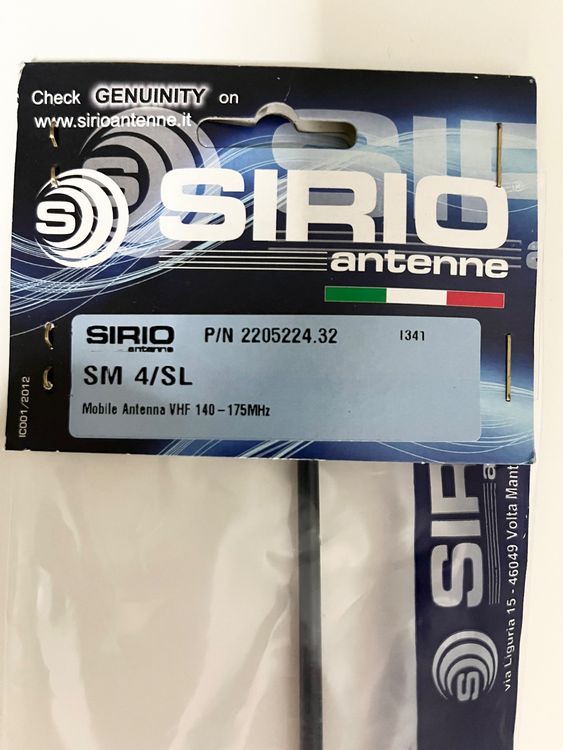 SIRIO SM 4/SL Mobile Antenna VHF 140-175 MHz P/N:2205224.3 (Neu und originalverpackt) in Egg b ...