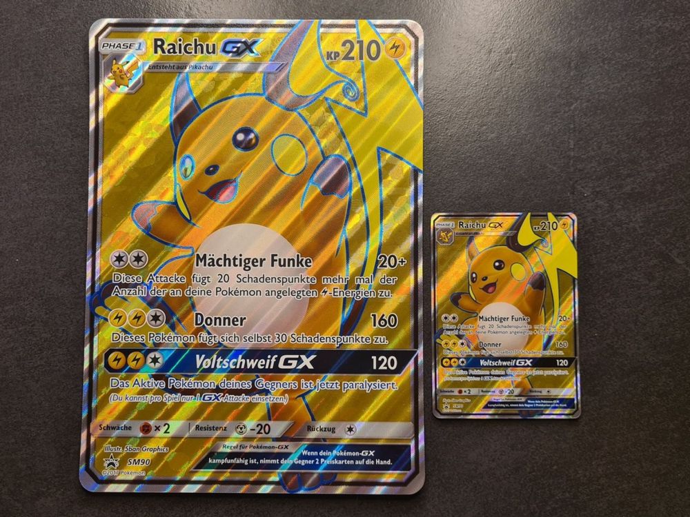 × Pokemon Holo Karte gross und normal - Raichu GX × (Gebraucht) in für ...