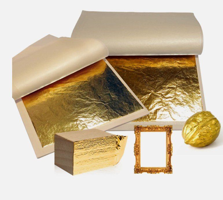 Vergold 100 x Blattgold Schlagmetall zum vergolden Goldfolie (Neu ...