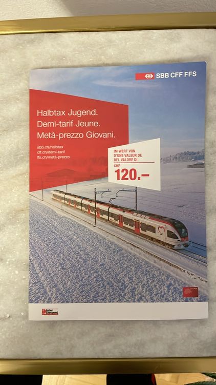 SBB Halbtax-Abo Jugend CHF 120.- neu & ungebraucht (Neu und originalverpackt) in Biel/Bienne für ...