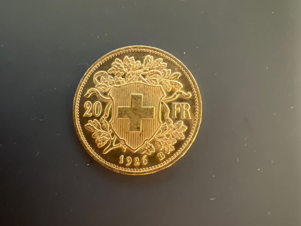 20 Franken 1926 B, Schweiz, Vreneli, Gold -hervorragend erh. (Gebraucht) in Zürich für CHF 825 ...