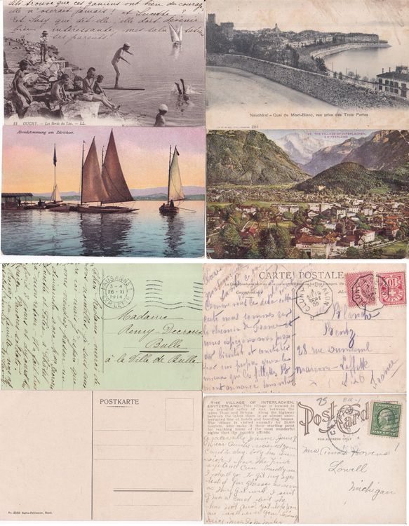 8 Alte Postkarten, Ansichtskarten meist CH (Gebraucht) in Münchwilen AG ...