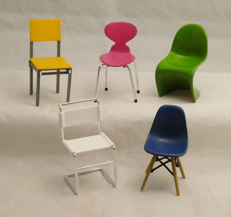 Miniature Chair 1/12 - lot de 5 chaises Design miniatures. (Gebraucht ...