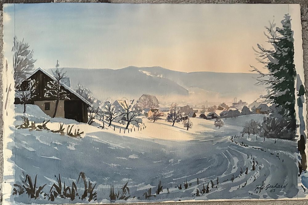 Wunderschönen Landschafts Aquarell Unl.Sig | Kaufen auf Ricardo