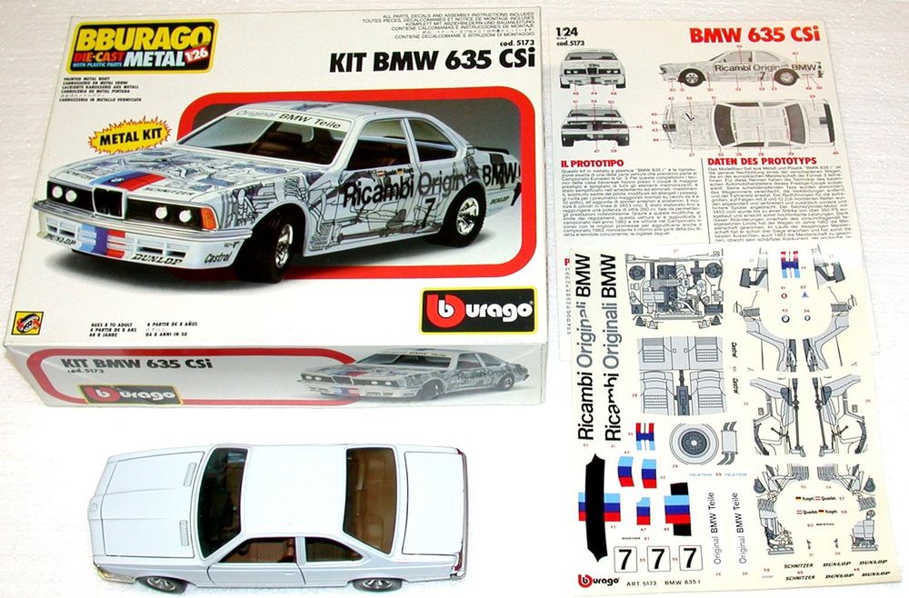 BMW 635 CSi «Ricambi Original BMW» BBURAGO METAL KIT 1:24 | Kaufen auf ...