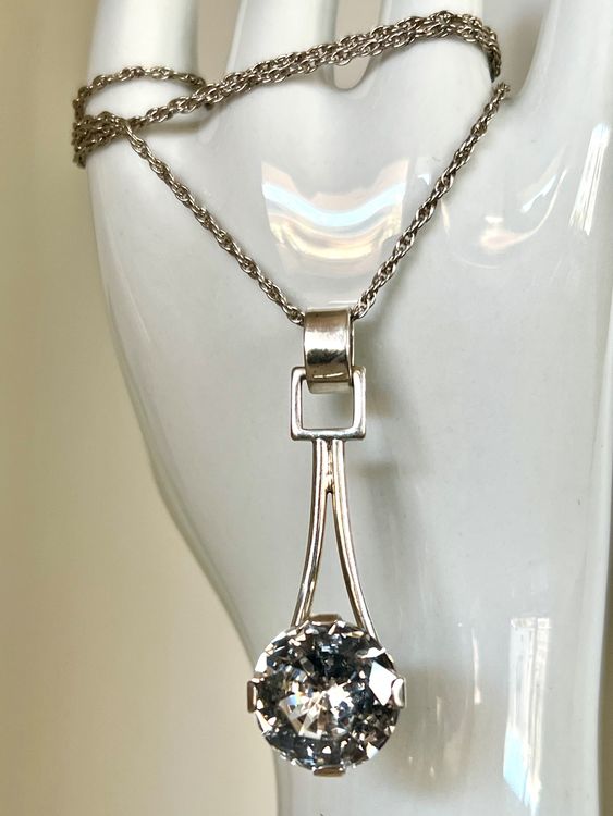 ALTON Schweden SILBER ANHÄNGER 800 BERGKRISTALL & KETTE 1972 (Gebraucht ...