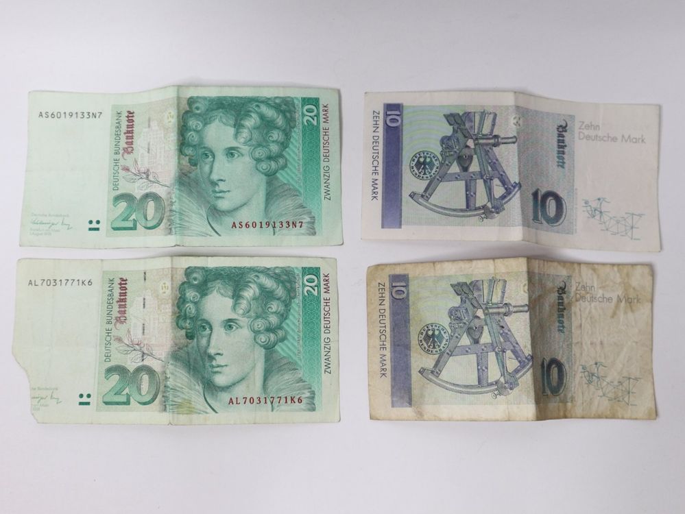 4 Noten 60 Deutsche Mark 2x 20er Note 2x 10er Note | Kaufen auf Ricardo