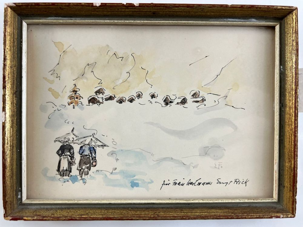 interessante Aquarell Signiert. | Kaufen auf Ricardo