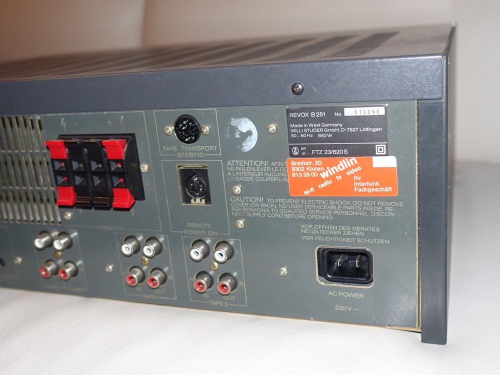 Revox B251 Verstärker (Gebraucht) in Widen für CHF 155 – mit Lieferung ...
