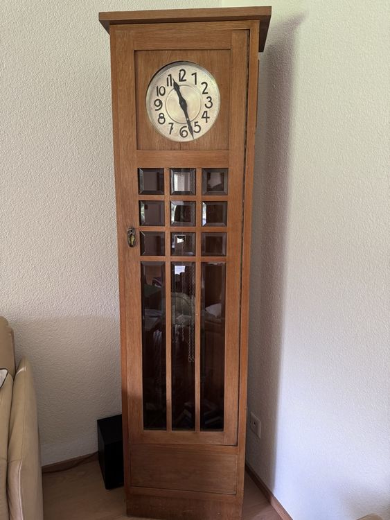 Antike Standuhr, Jugendstil, Eiche massiv, sehr guter Zustan (Gebraucht ...