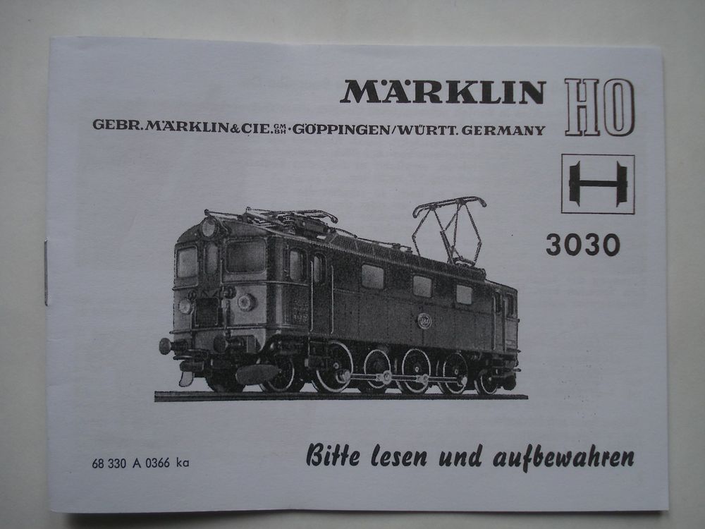 Märklin Betriebsanleitung 3030 (Gebraucht) in Frauenfeld für CHF 6 ...