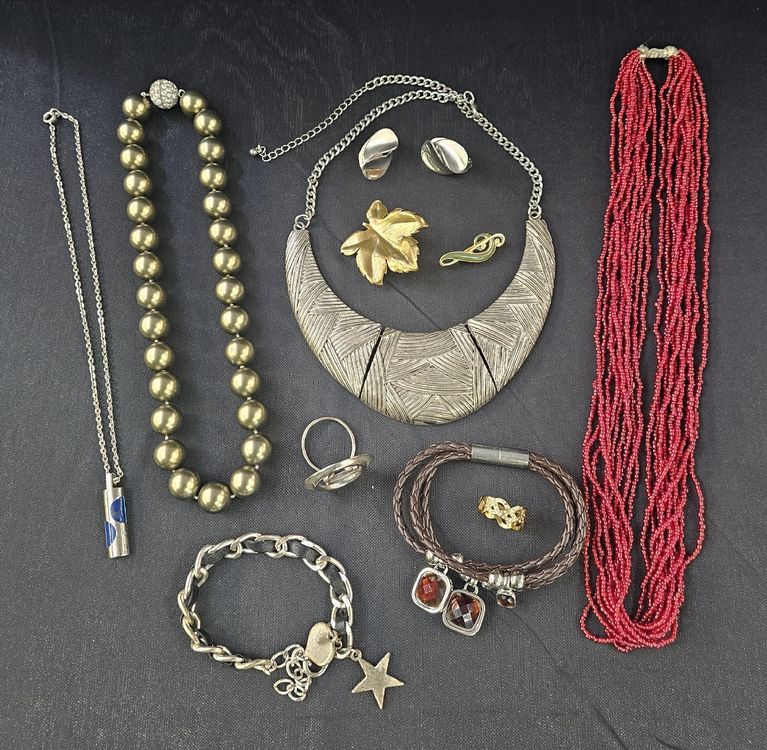 Schmuck Konvolut, Halsketten, Ringe, Broschen, Top Zustand! (Gebraucht ...