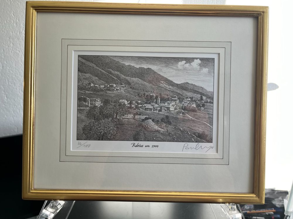 "RABIUS, Surselva, um 1900" - Originalgrafik von Paul Wyss (Neu (gemäss Beschreibung)) in ...